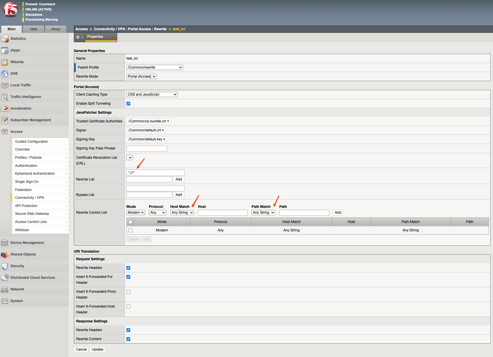 Configuring the Rewrite Control List (RCL) to address ES6/7/next ...