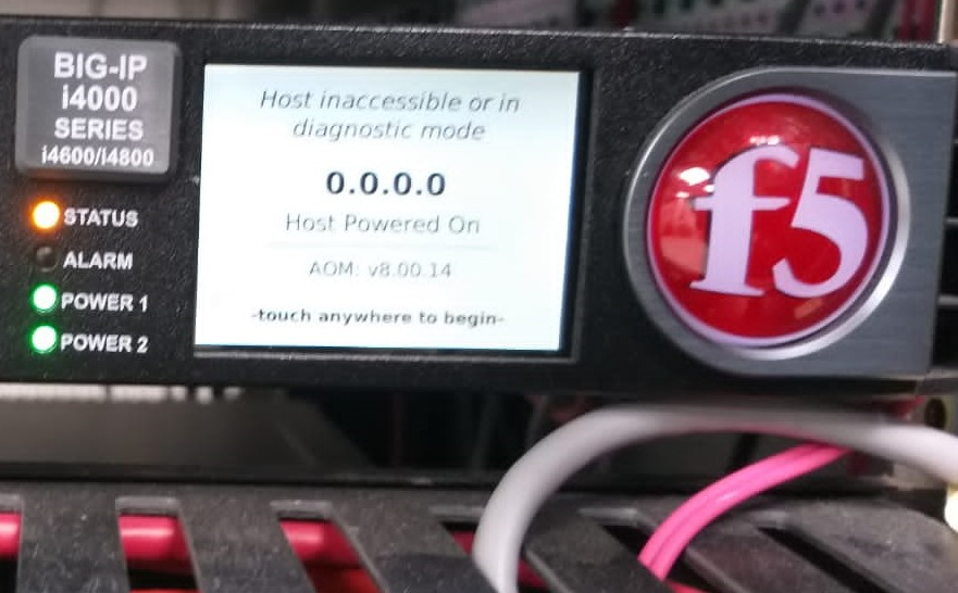 iSeries LCD screen displaying "Host inaccessible or in diagnostic mode"