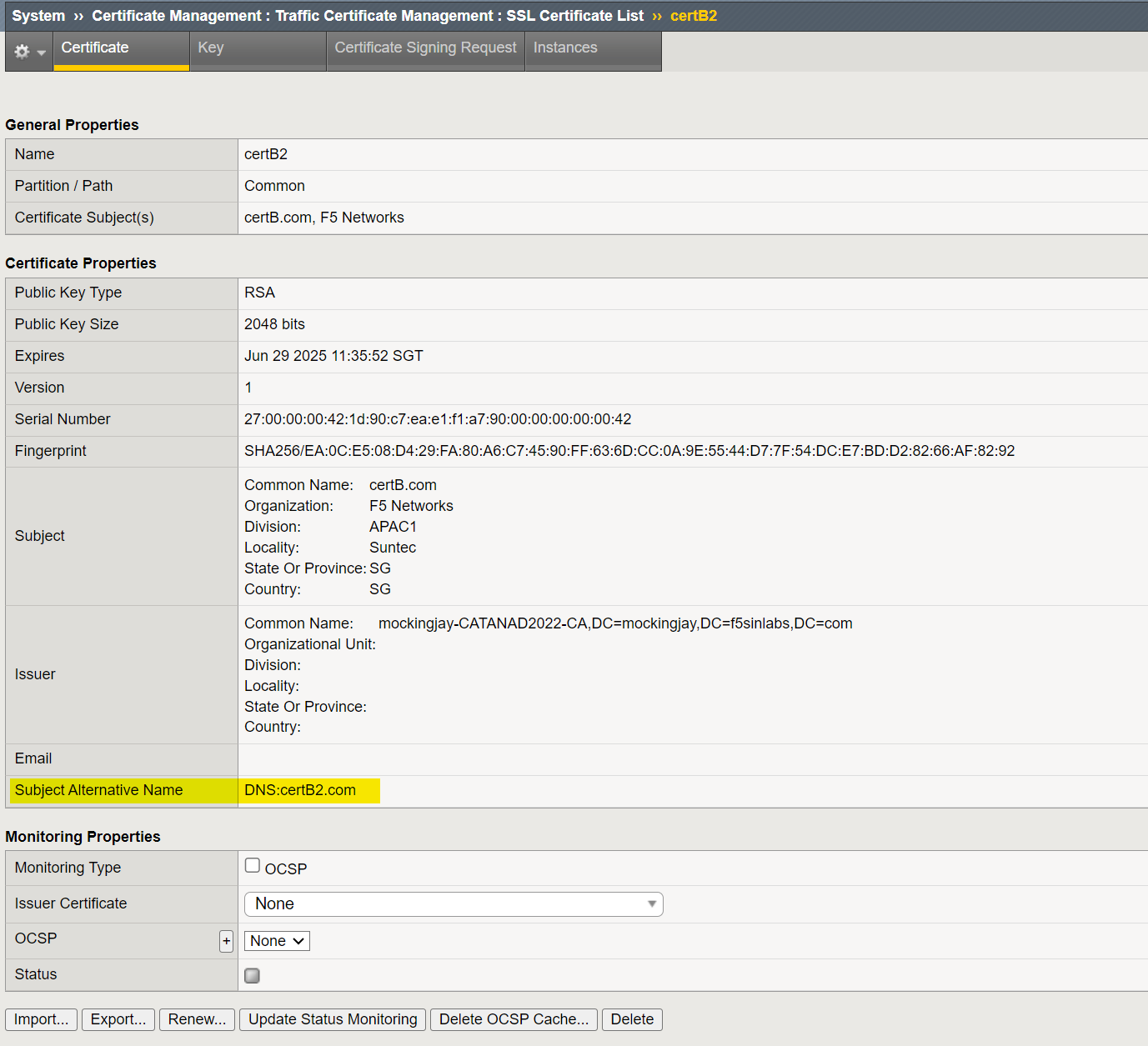 Update Virtual Server with multiple certificates prompted error "has ...