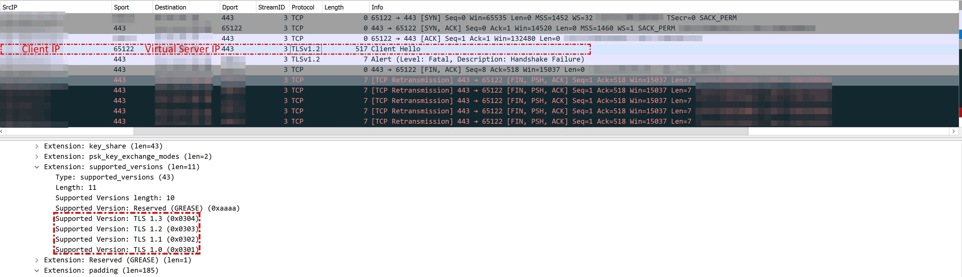 SSL/TLS handshake failure with warning message "Connection error: ssl_select_suite:10023: alert ...