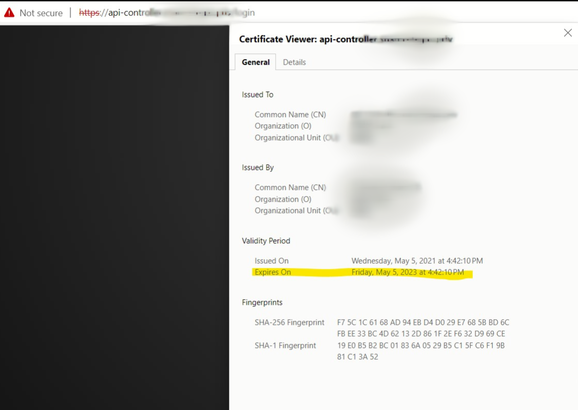 Update SSL certicate portal - certificate expired