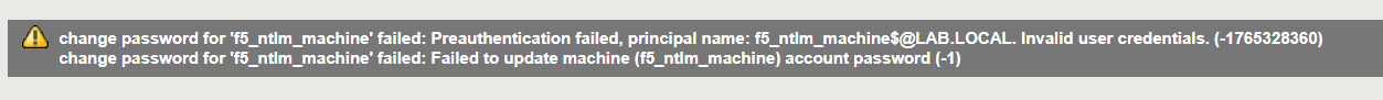 NTLM Machine Account password renewal failure