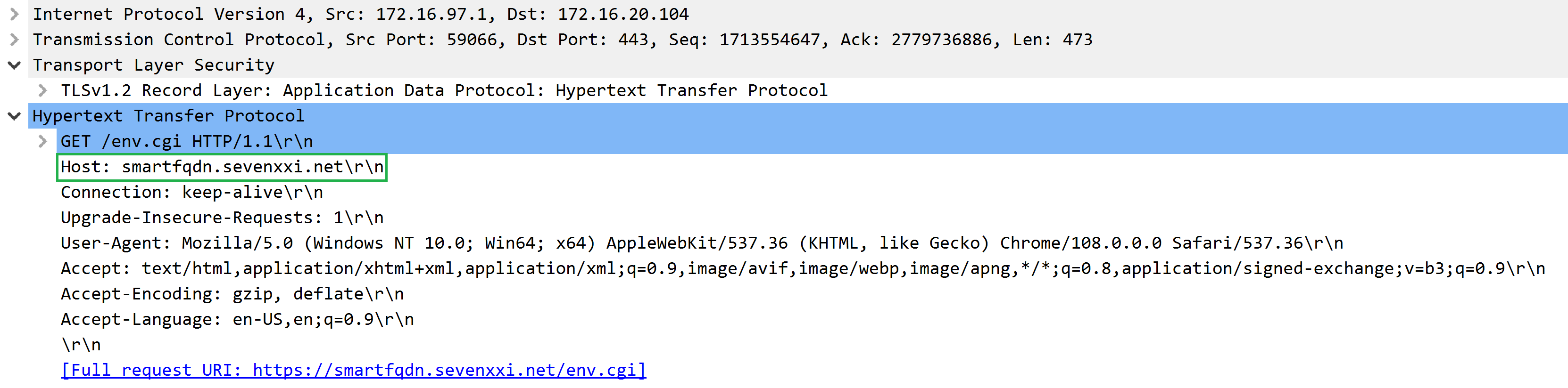 Change HTTP host header from an IP address to an FQDN using iRule