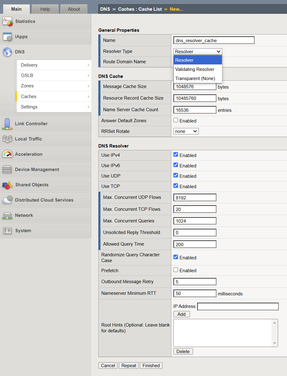 How to create DNS Caching (Resolver or Validating Resolver).