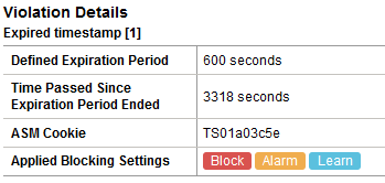 Advanced WAF (AdvWAF) Expired Timestamp violation