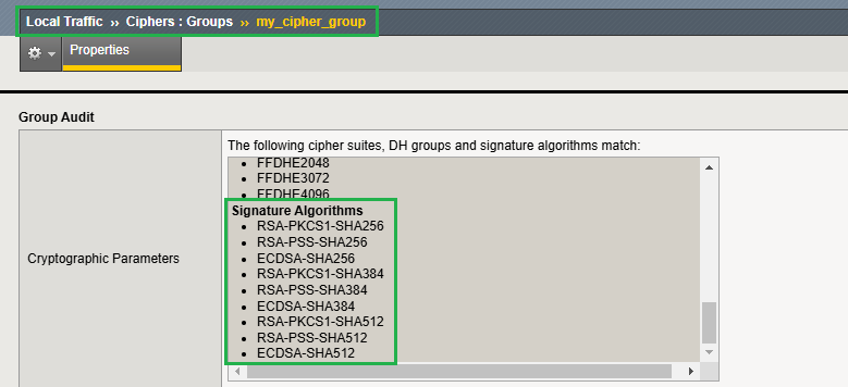 Control preference of server certificate with cipher rule "Signature ...