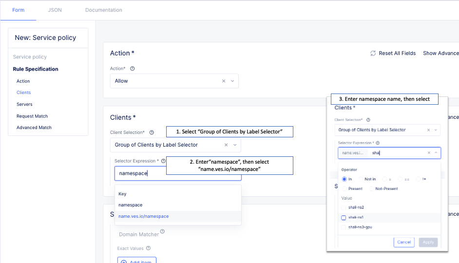 How to secure application on namespace level
