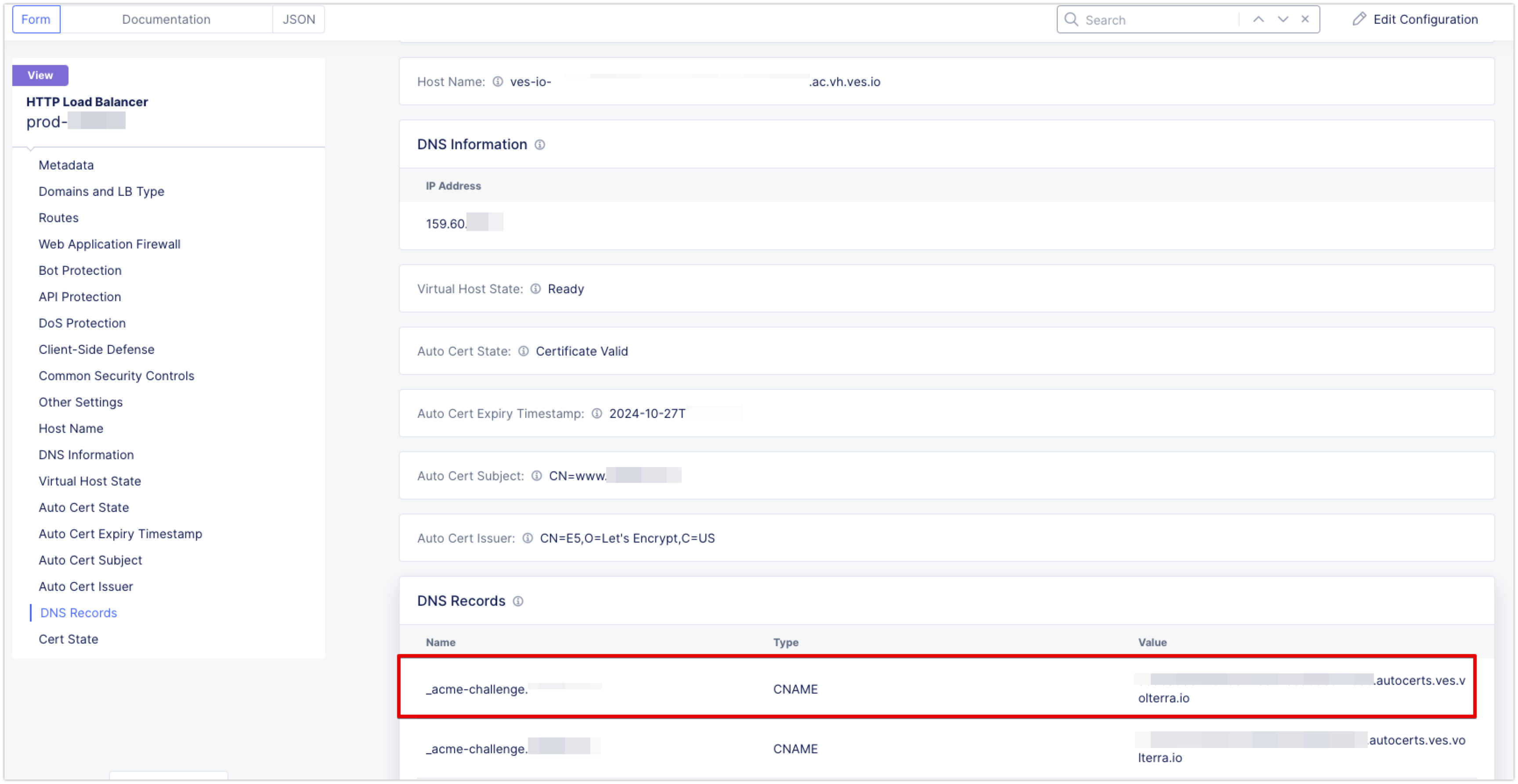 How to implement DNS Changes to complete Automatic Certificate Generation for HTTPS Load Balancer