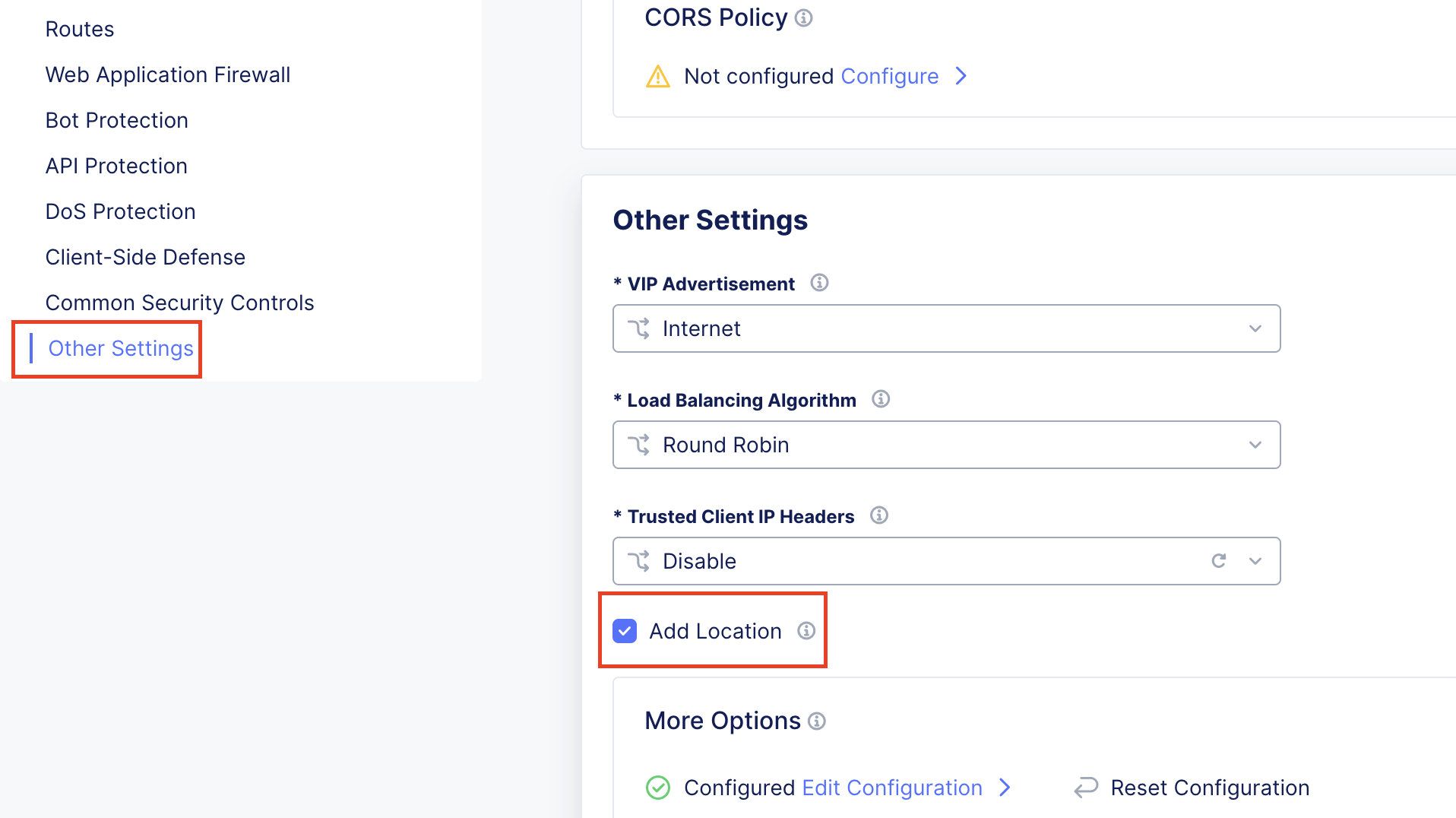 How to remove the volterra details from the Response headers