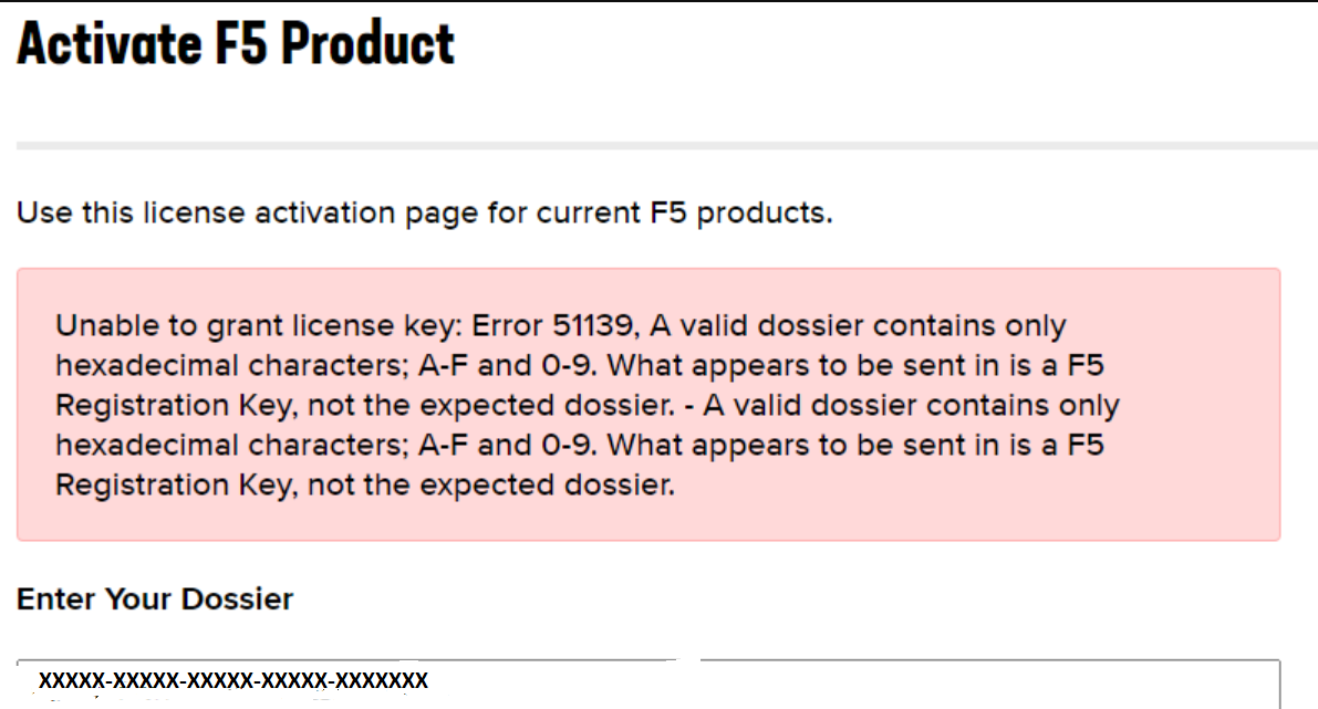 Unable to grant license key: Error 51139