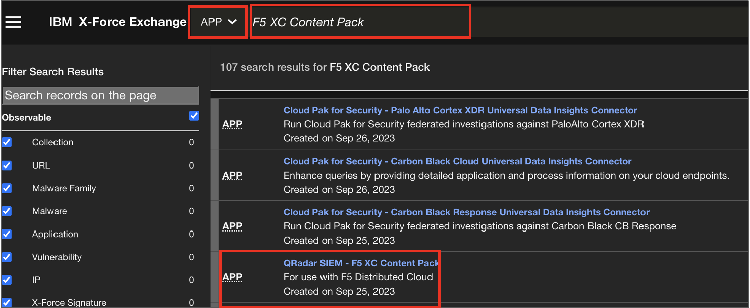 How do I download F5XC content pack for QRadar integration?