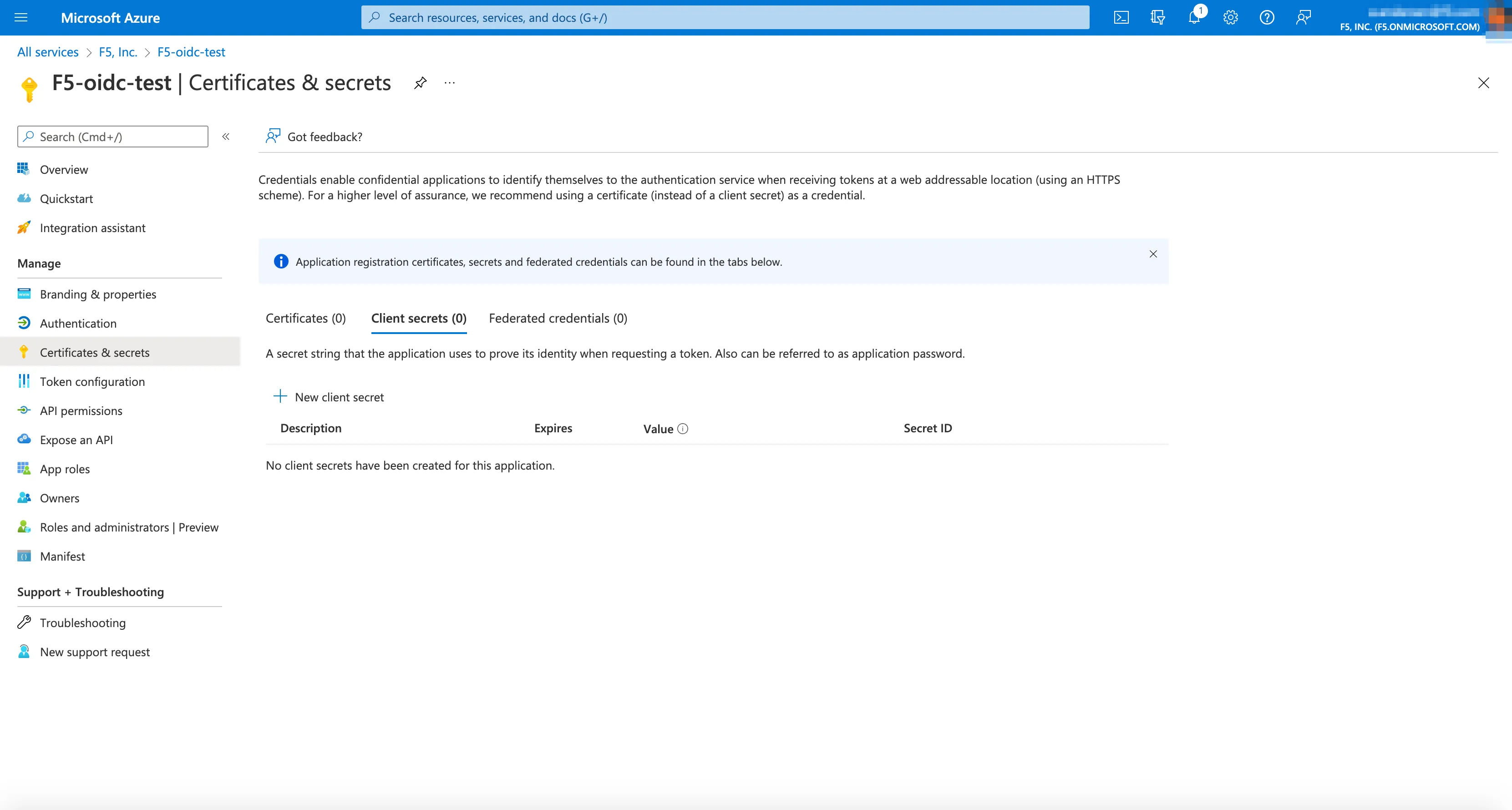 Unexpected error while authenticating with Identity provider for F5® Distributed Cloud Services