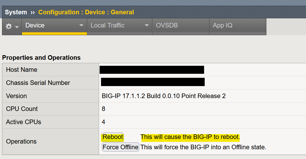 process for power down F5 VM gracefully