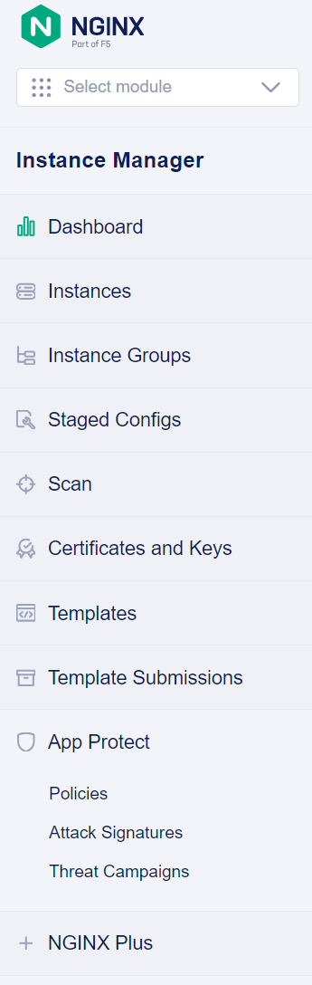 Menu empty on NGINX Instance Manager