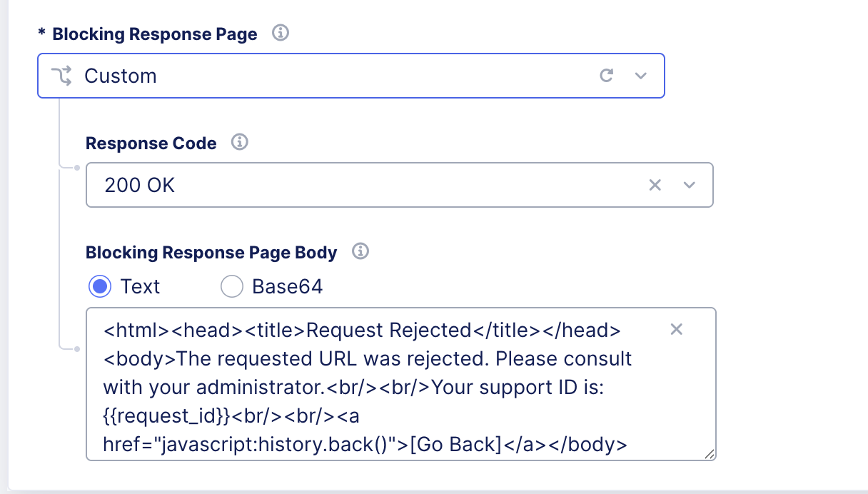 Why do I get a 200 response code when the WAF has blocked the request?