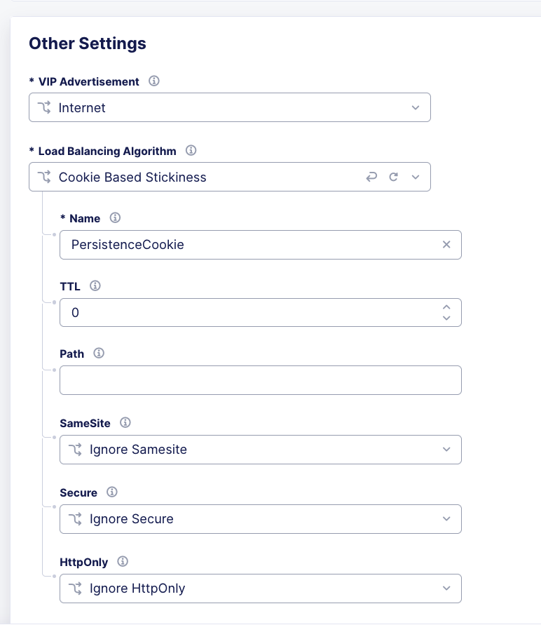 How to enable cookie persistance/stickiness on load balancer
