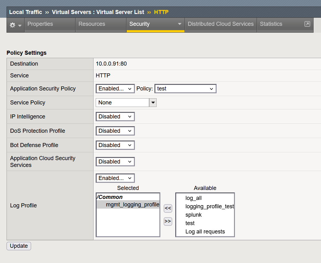 Configure a remote logging profiles to forward logs to a remote server ...