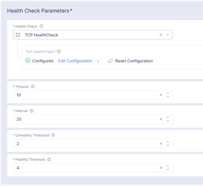 How do I add a TCP health check for my origin pool?